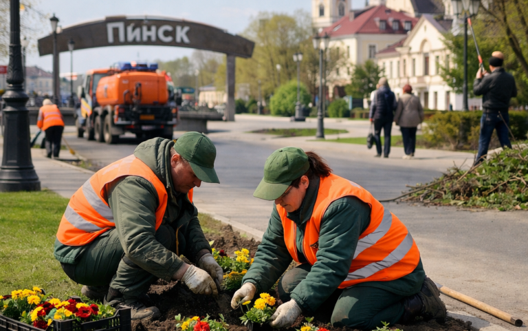 В Пинске наводят порядок после зимы и озеленяют улицы | Варяг