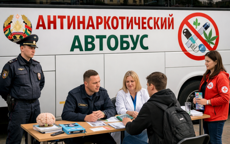 «Антинаркотический автобус» вышел на маршрут в Пинске | Варяг
