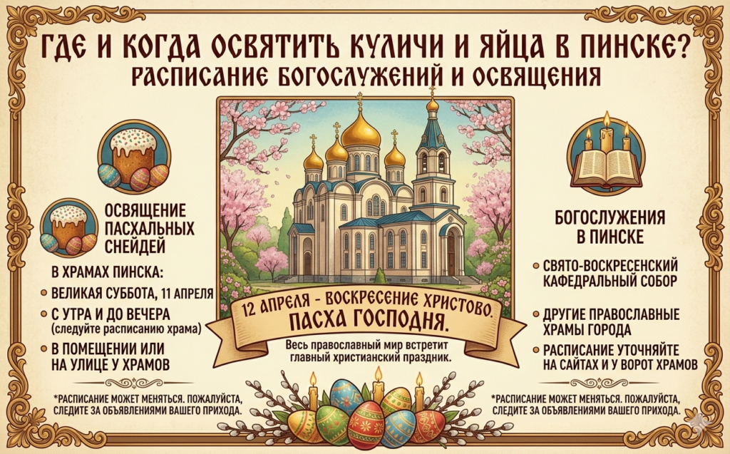 Где и когда освятить куличи и яйца в Пинске? | Варяг